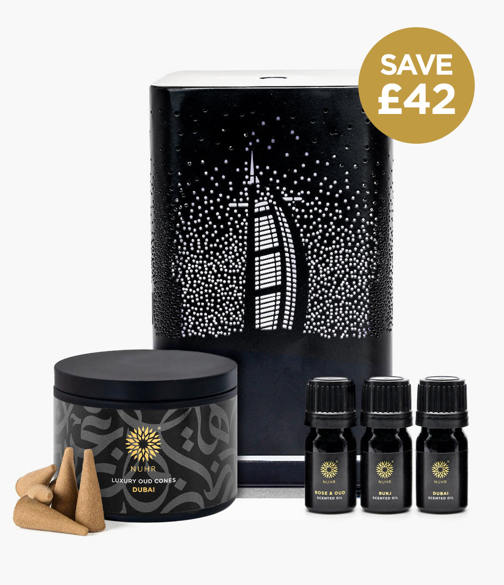 Dubai Electric Diffuser, 3 Scented Oils and Dubai Cones Bundle – NUHR Home